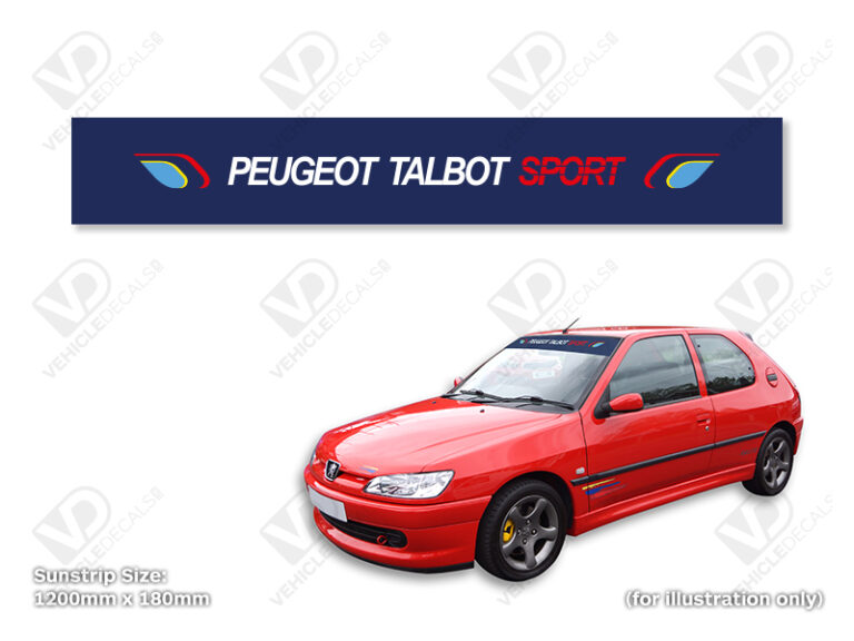 Peugeot Talbot Sport Icon Navy PTS Sunstrip (120cm x 18cm) 106 306 205 ...